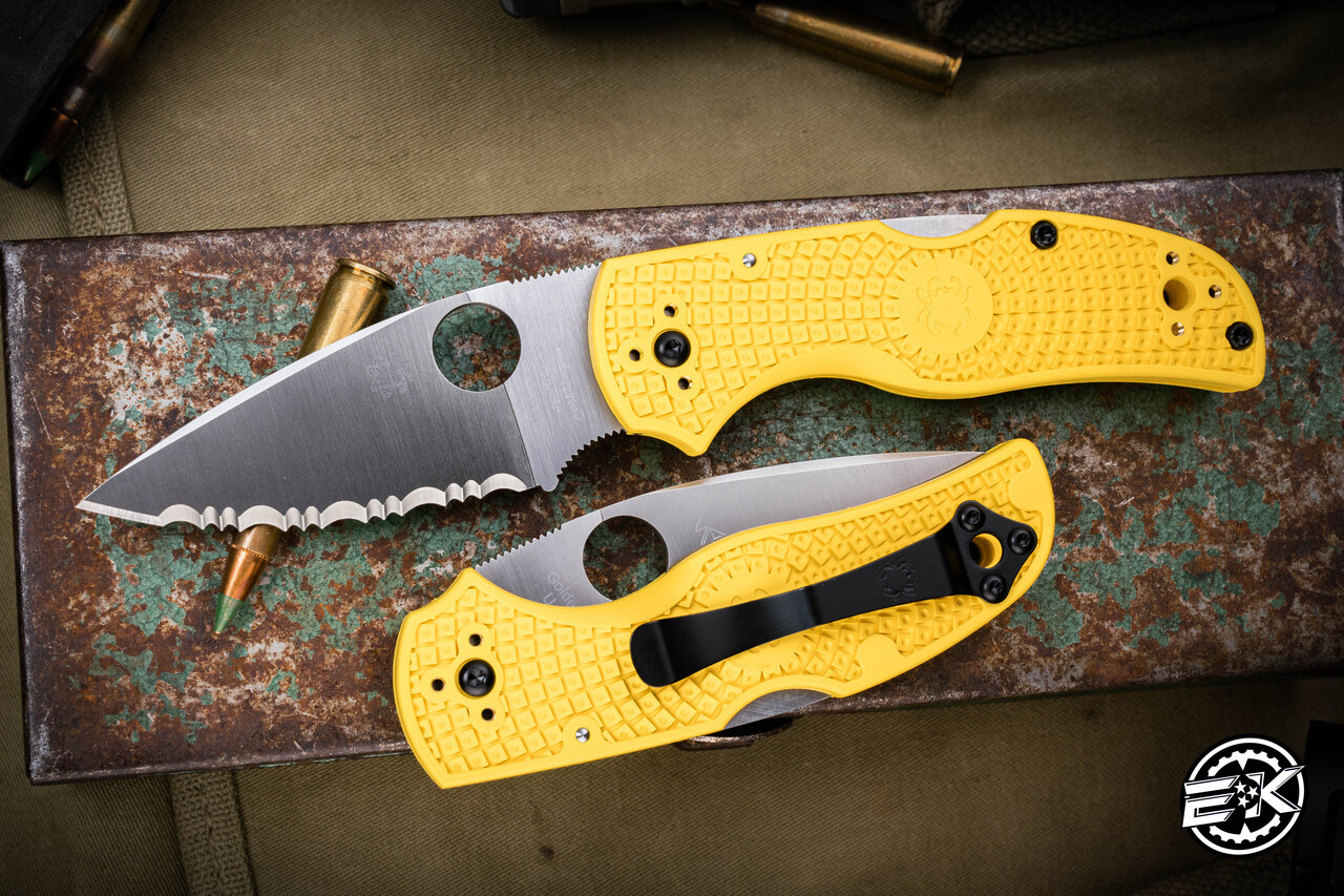 Spyderco Native 5 Salt Yellow Lightweight Lockback 3" MagnaCut Satin ...