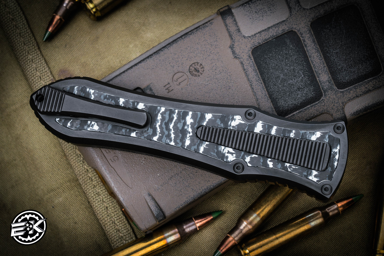 Hawk Knives Deadlock Model C DLC Titanium Blue/White Carbon Fiber Inlay ...