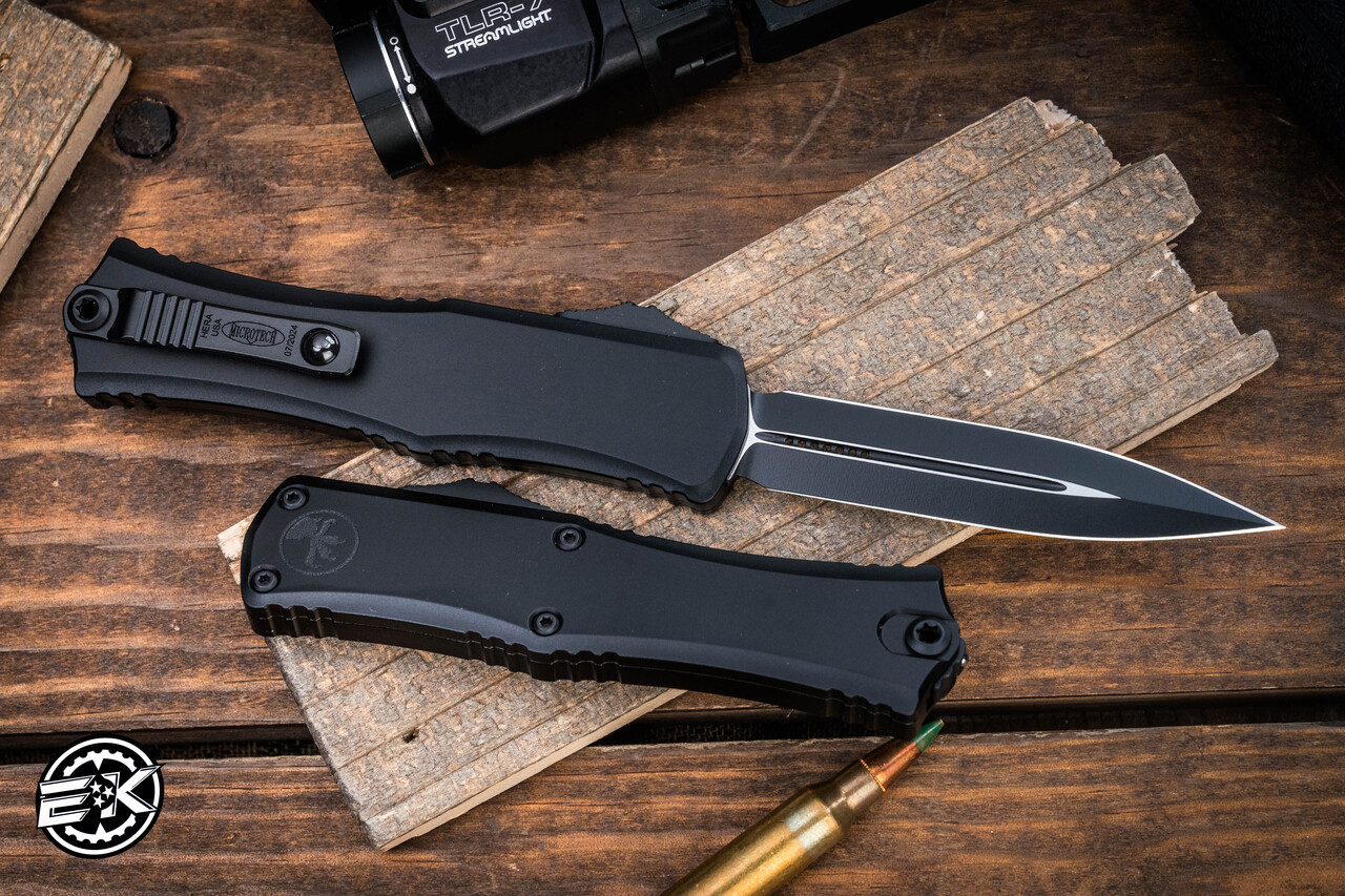 Microtech Hera II Mini OTF Automatic Knife 3" M390 Dagger Black 1702M-1T