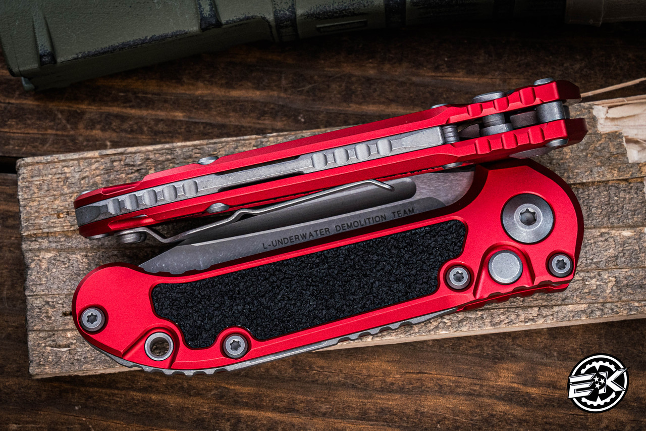 Microtech Ludt Automatic Folding Knife Red Aluminum 34 Tanto