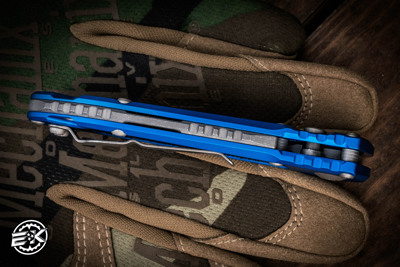 Microtech Ludt Gen Iii Automatic Folding Knife Blue 34 Drop Point
