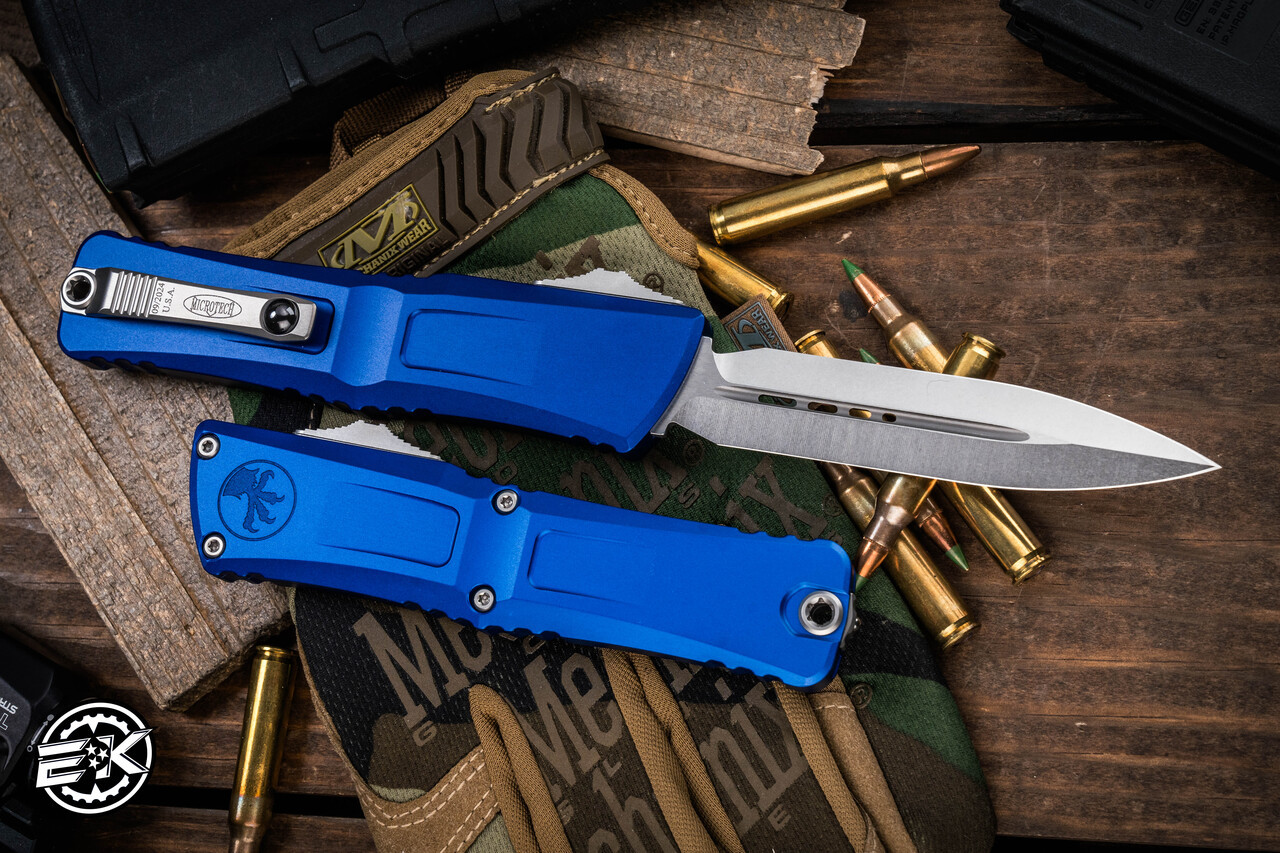 Microtech Combat Troodon Gen III OTF Automatic Knife Navy 4" Dagger ...