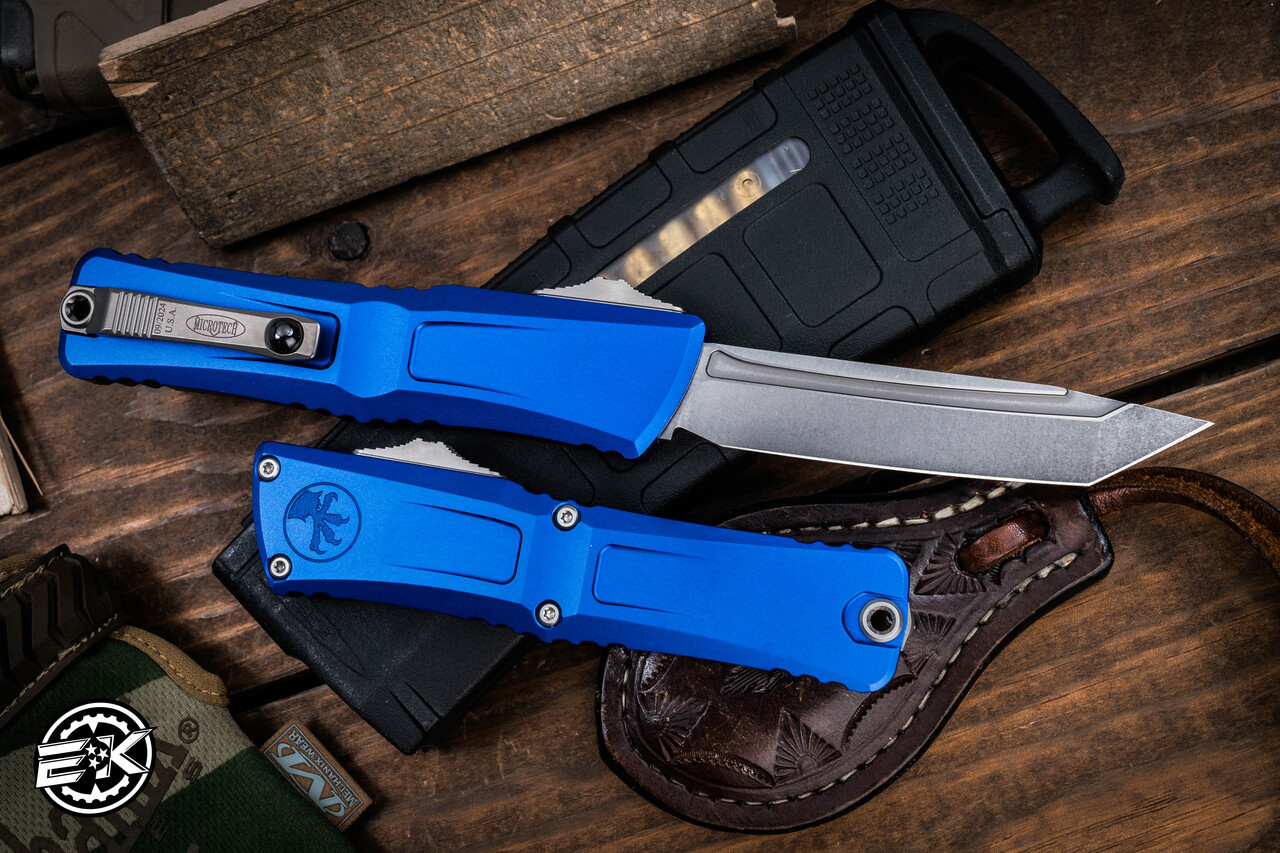 Microtech Combat Troodon Gen III OTF Automatic Knife Navy 4" M390 Tanto ...