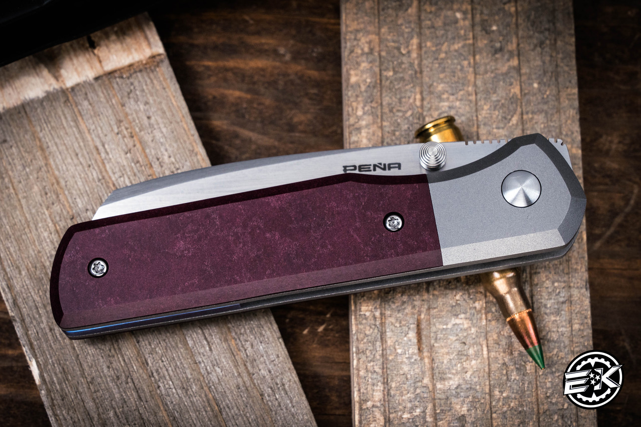 Enrique Pena Custom "LUXE" Burgundy Micarta Titanium Bolsters 3.25 ...