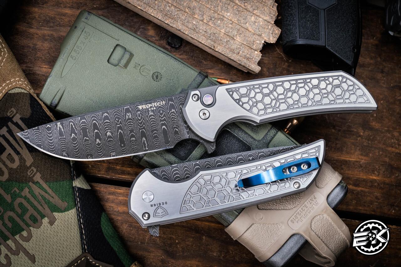 ProTech Mordax Custom Manual Flipper Button Lock Knife Stainless Steel ...