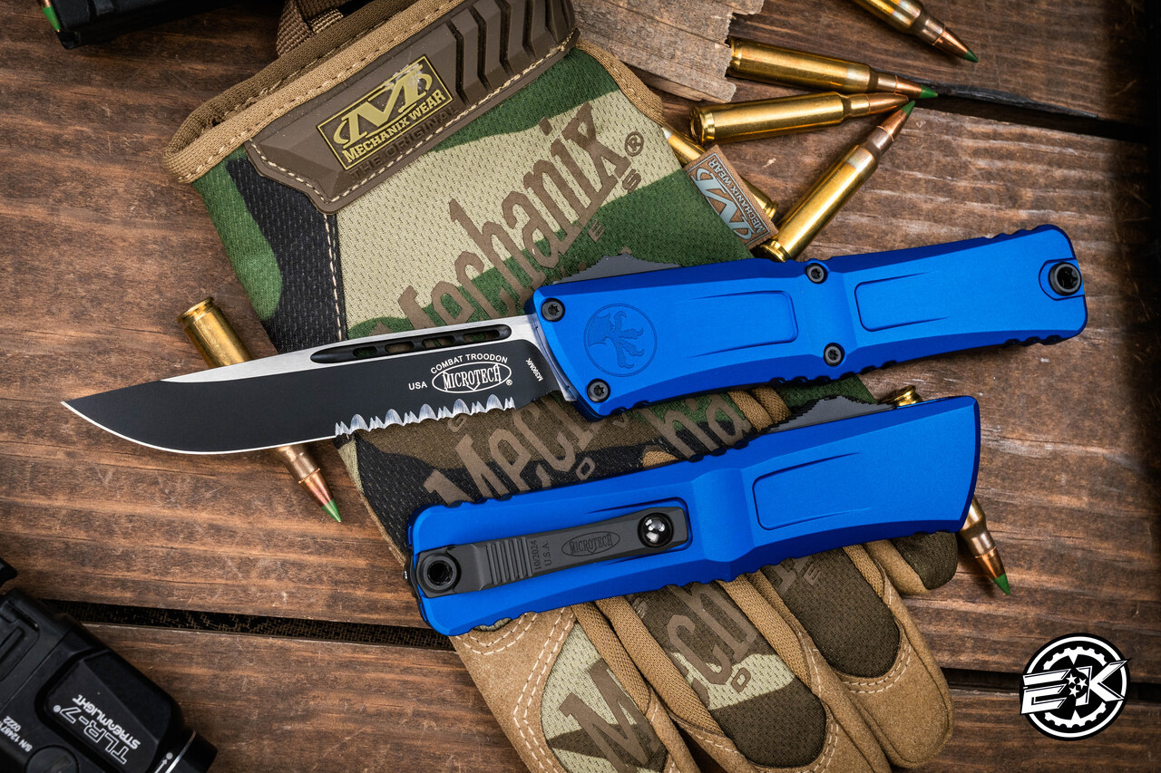 Microtech Combat Troodon Gen III OTF Automatic Knife Navy 3.8" M390 ...