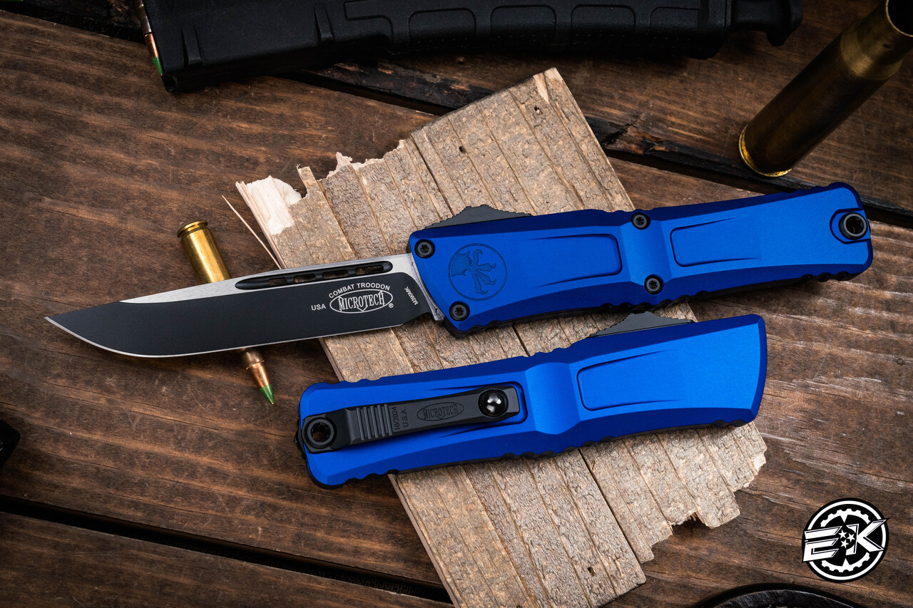 Microtech Combat Troodon Gen III OTF Automatic Knife Navy Blue 4" Drop ...
