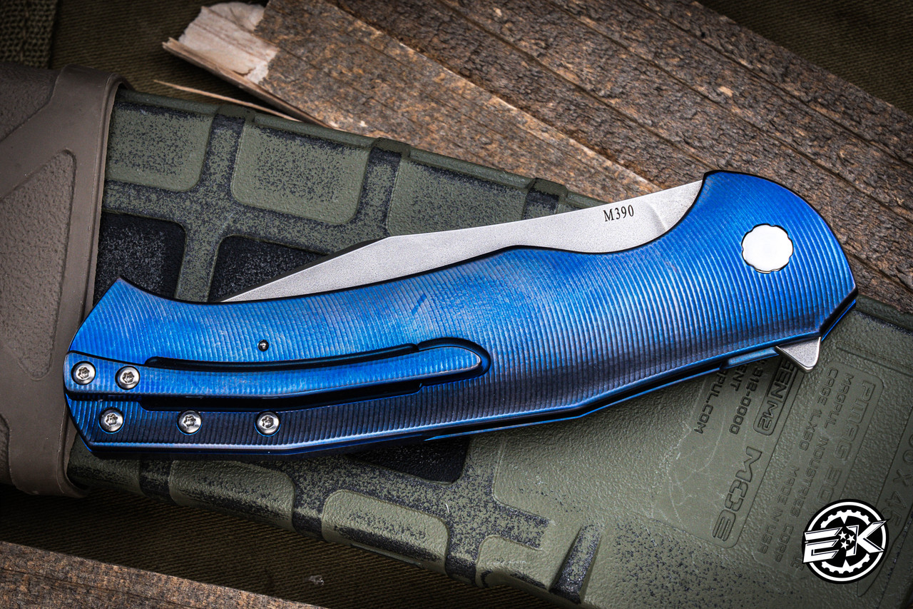 Preowned-(Left Hand) Herman Custom Mantis Blue Titanium Milled 3.75 ...