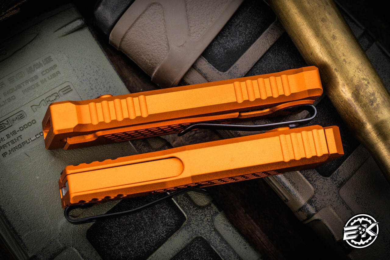 EXO-U V2 OTF Gravity Knife Orange Diamond Aluminum 2.3" Utility Blade