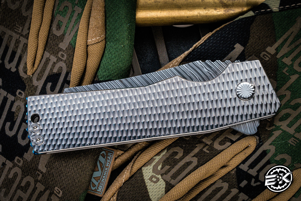 Preowned-Rubens Titanium Tools Rone Titanium Milled 3.6" Damasteel