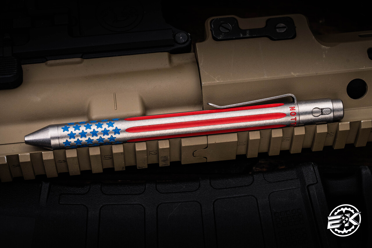 Nottingham Tactical Tibutton Straight Flute Merica Red-Blue Stars RHSL ...