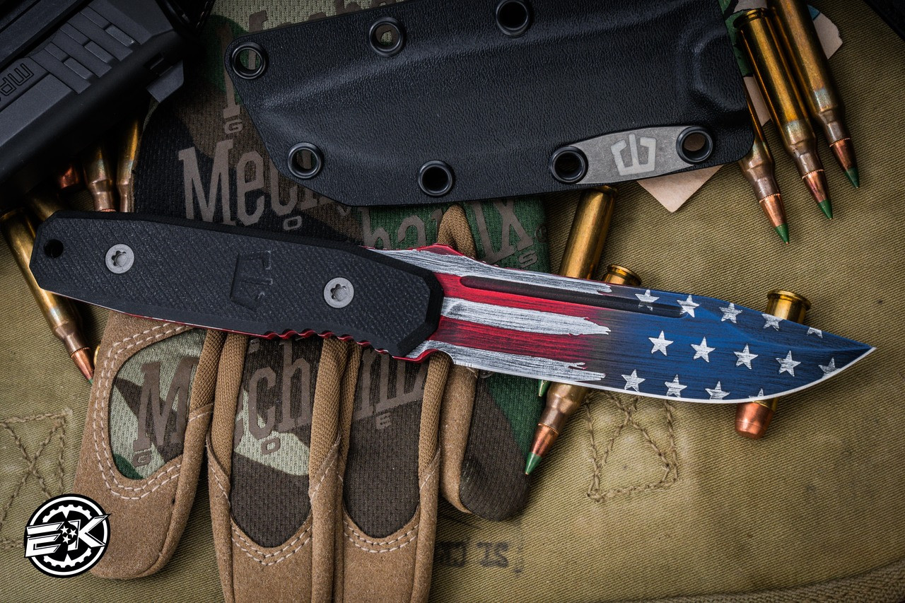 Blackside Customs Plan B Black G-10 8.5" MagnaCut Old Glory Finish
