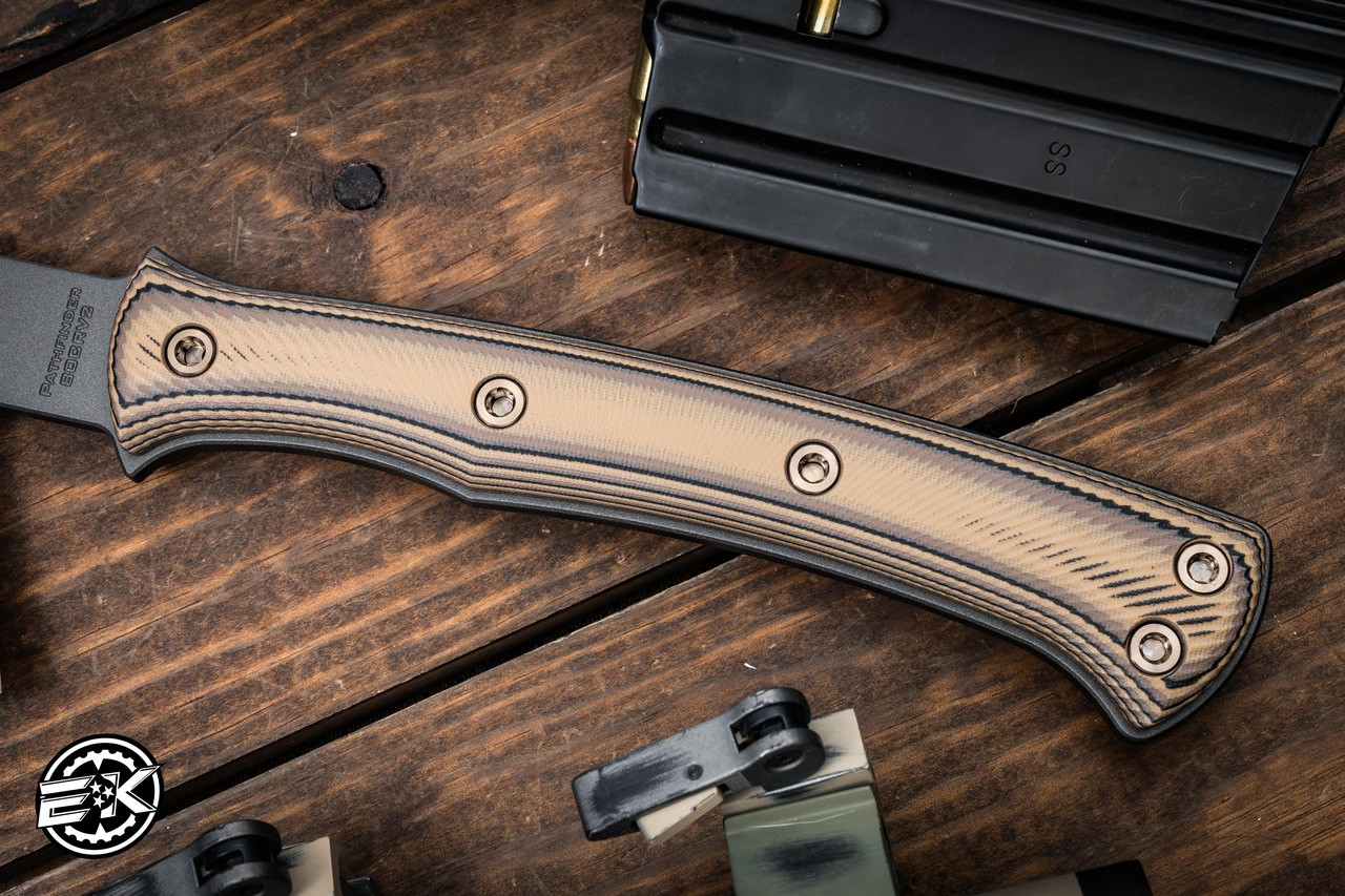 RMJ Tactical Pathfinder Hyena Brown G-10 Tomahawk 6" Tungsten Cerakote