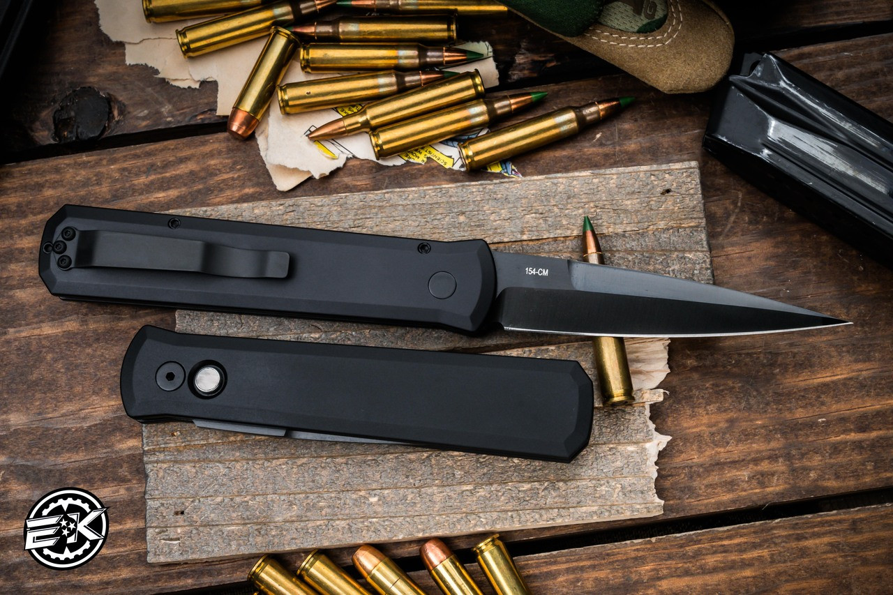 Protech Godfather Dark Edition Automatic Folding Knife 4 Bayonet Dlc