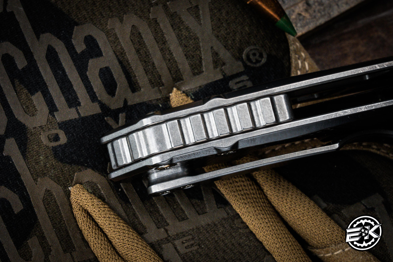 Mike Bond Knives Custom Huli Maka Black Diamond Frag Polished Titanium ...