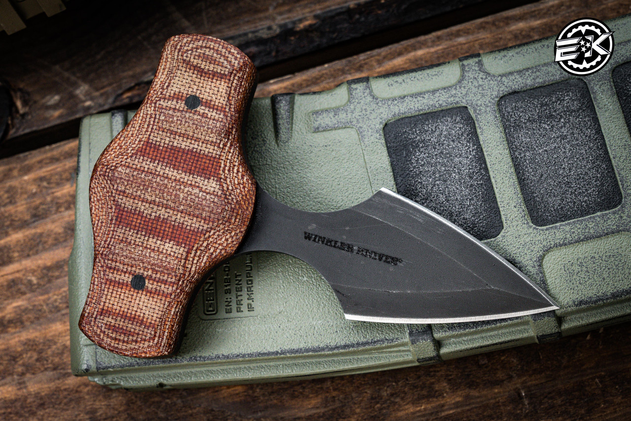 Preowned-Winkler Knives Push Dagger Fixed Blade Knife Sculpted Micarta ...