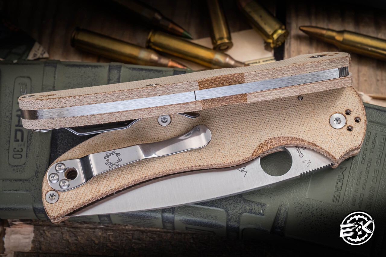 Spyderco Native Chief Lockback Knife Brown Canvas Micarta 4" CRUWEAR ...