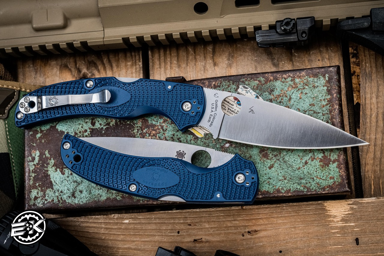 Spyderco Native Chief Lightweight Lockback Knife Dark Blue 4" 110V ...