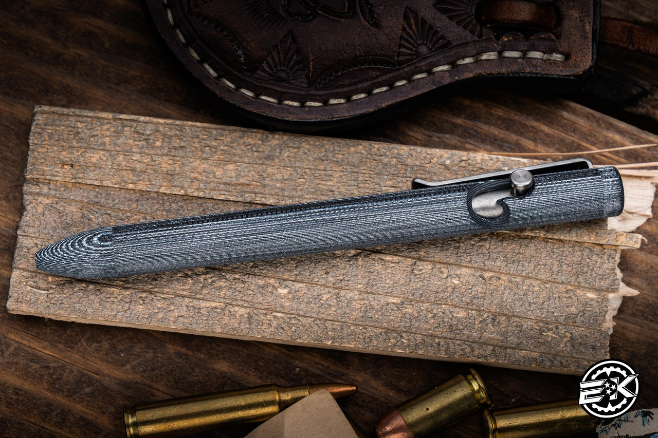 Tactile Turn Bolt Action Pen Blue Black G10 Titanium Clip 5.6" G2