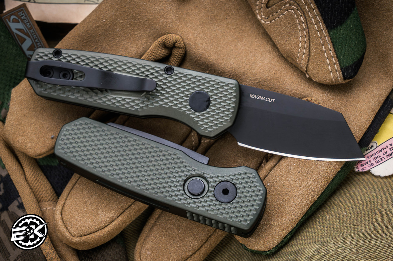 ProTech Runt 5 Automatic Folding Knife OD Green Texture 1.9" MagnaCut ...