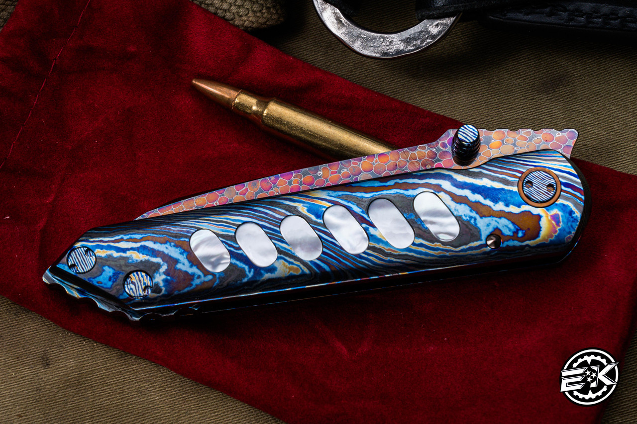 Sergey Rogovets Custom Tanto #2 ZircuTi Front Flipper Timascus Accents ...