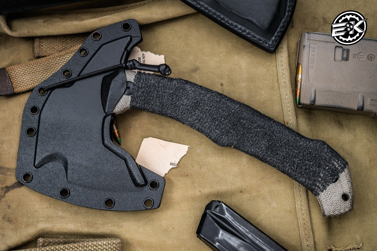 Preowned-Bastinelli Knives Addiction Axe Custom Tsuka Wrap Green ...