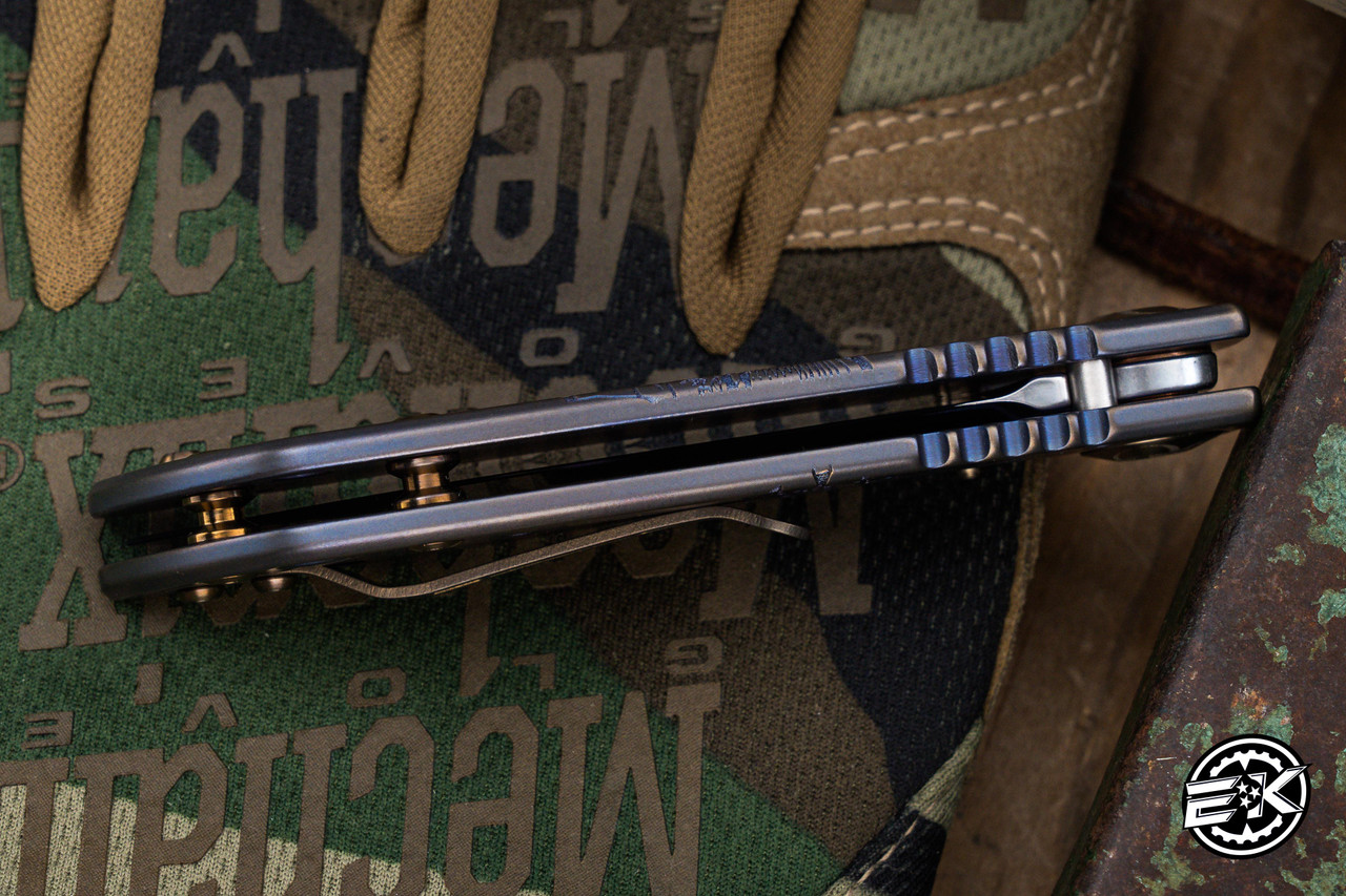 Spartan Blades Custom SHF Harsey Folder "Plague" Blue/Bronze Titanium 3 ...