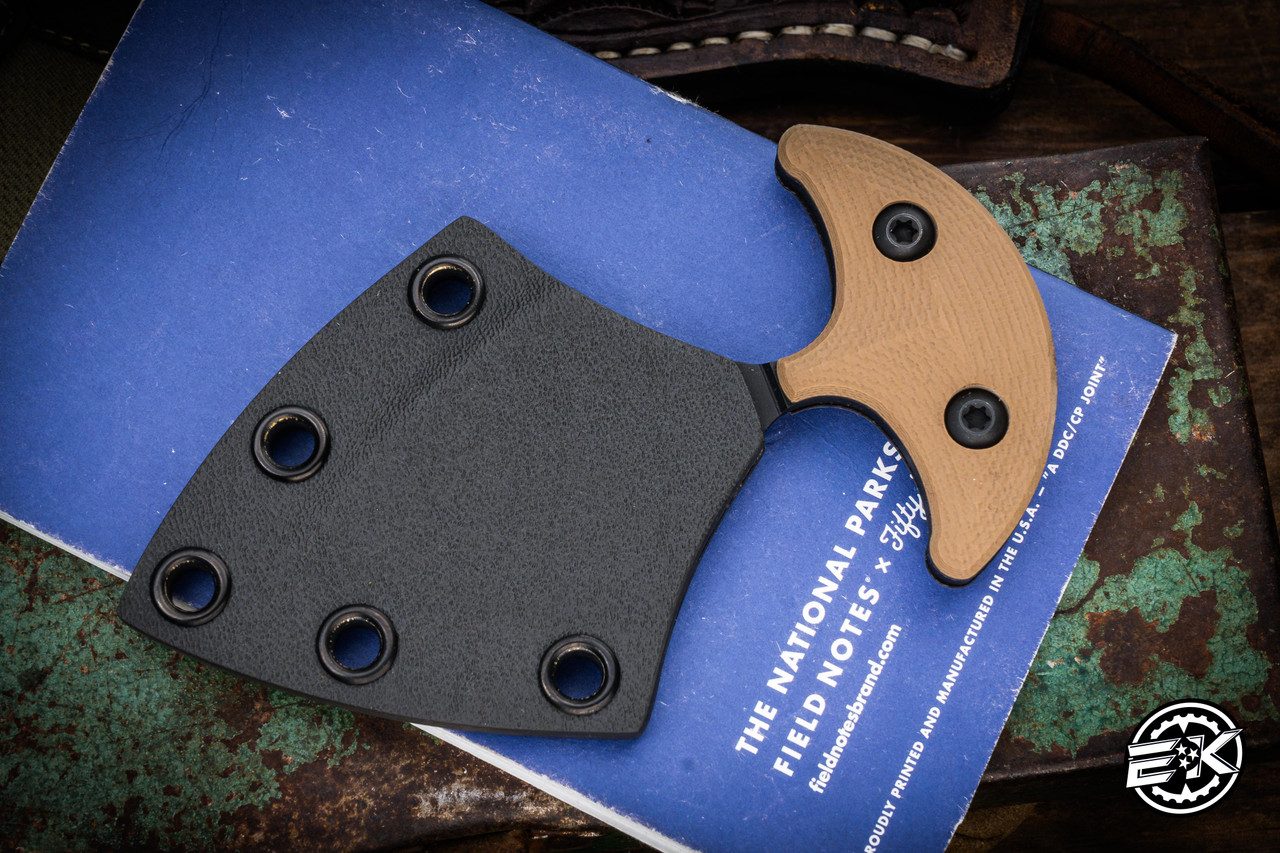 Toor Knives Vasive Push Dagger Fixed Blade Knife Omaha Tan G10 2" Black
