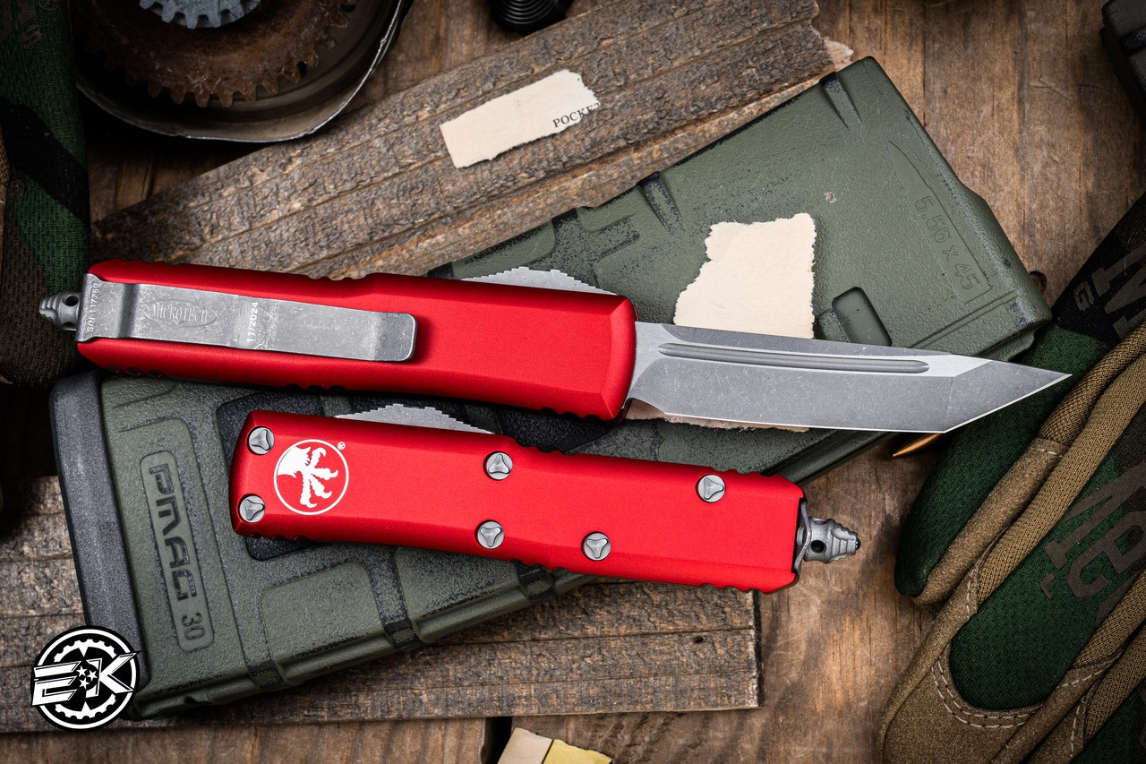 Microtech Utx 85 Otf Automatic Knife Red Aluminum 3 M390 Apocalyptic