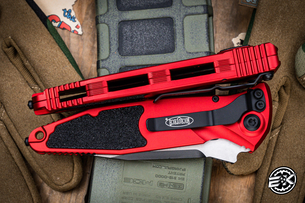 Microtech Socom Elite Automatic Folding Knife Red 4 M390 Black