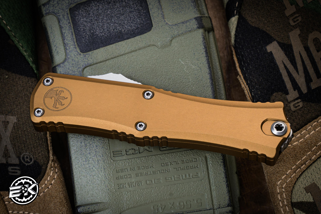 Microtech Hera II Mini OTF Automatic Knife Tan 3" Bayonet Stonewash ...
