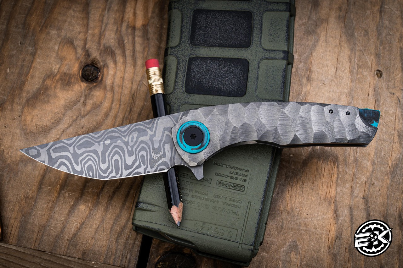Christensen Knifeworks "Small Dreadeye" Rock Titanium Tiffany Blue CF ...
