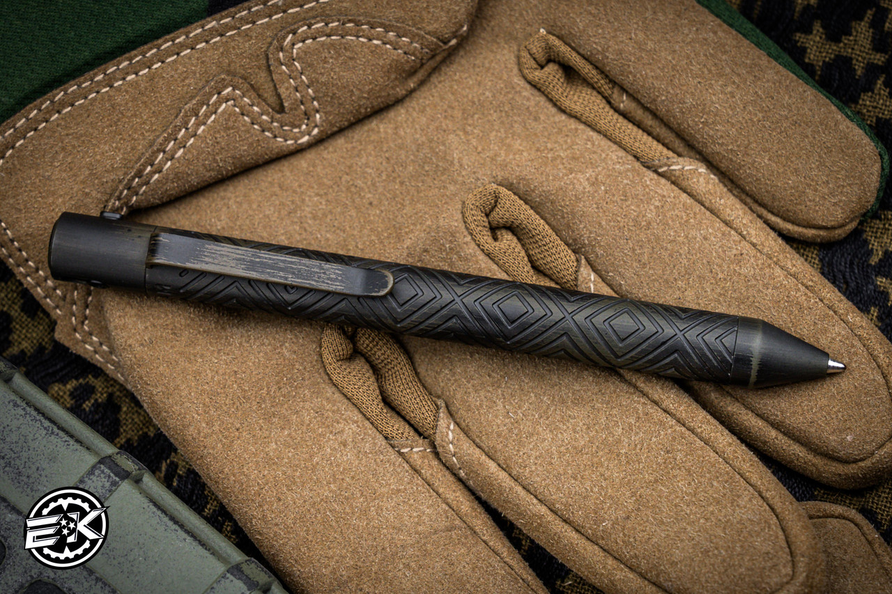 Nottingham Tactical Tibutton Pen Marksman Distressed OD Green Titanium ...