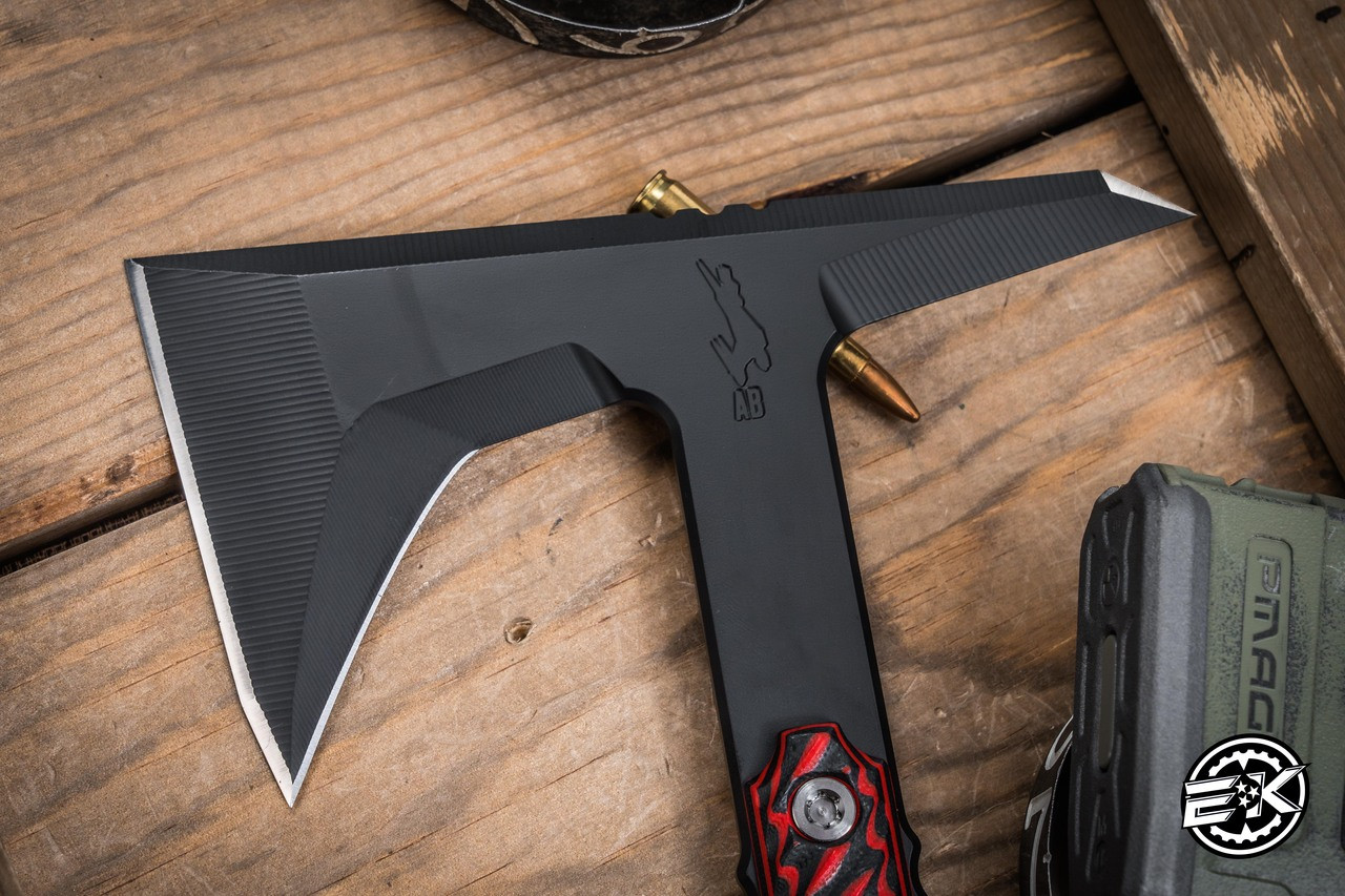 RMJ Tactical Ragnarok 14 Tomahawk Black Widow Red G10 3.5" 80CRV2 ...