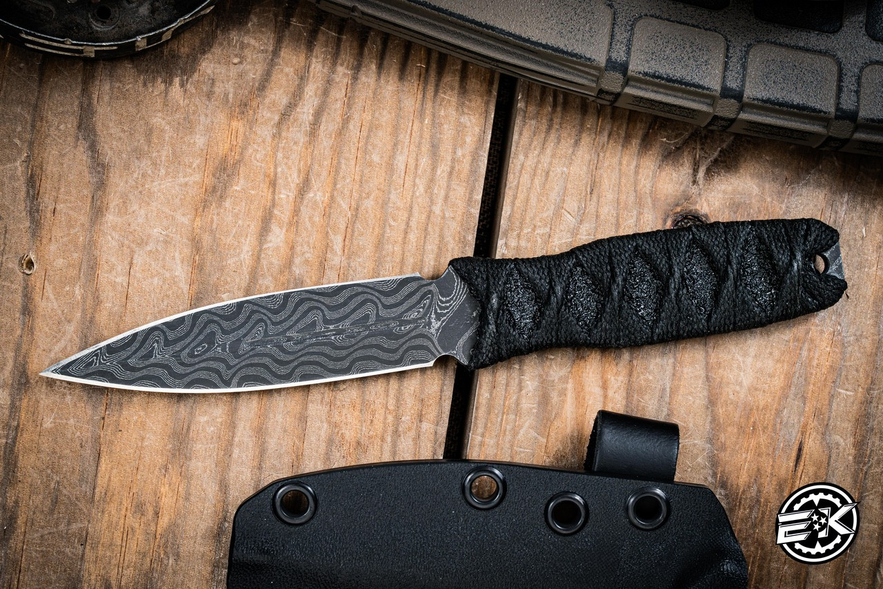 Preowned-Blackside Customs P7 Bastinelli Tsuka Wrap 3.5" Dagger Nichols ...