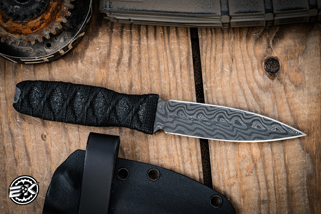 Preowned-Blackside Customs P7 Bastinelli Tsuka Wrap 3.5" Dagger Nichols ...