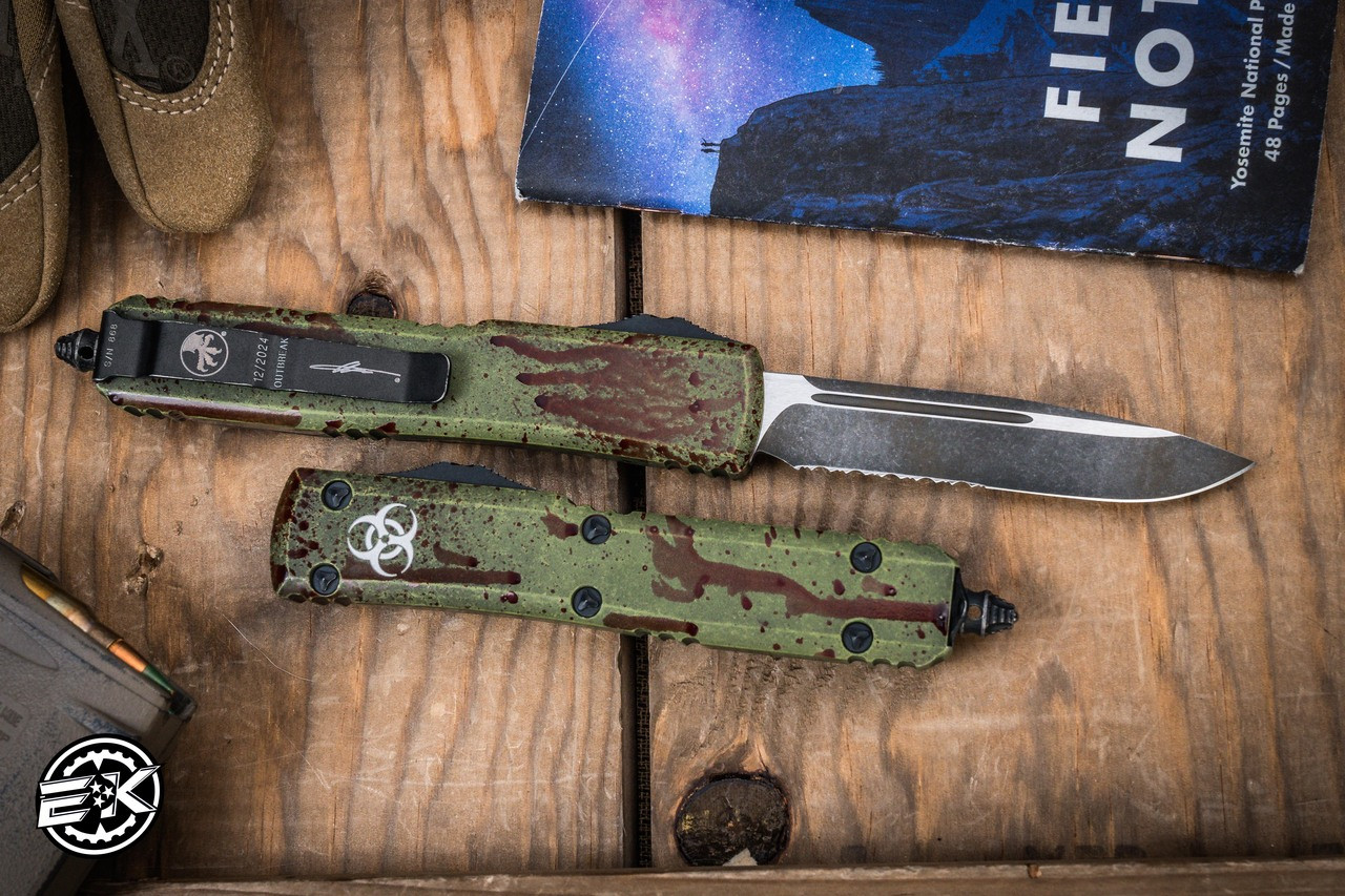 Microtech Ultratech Outbreak Edition OTF Automatic Knife 3.4" M390 Drop ...