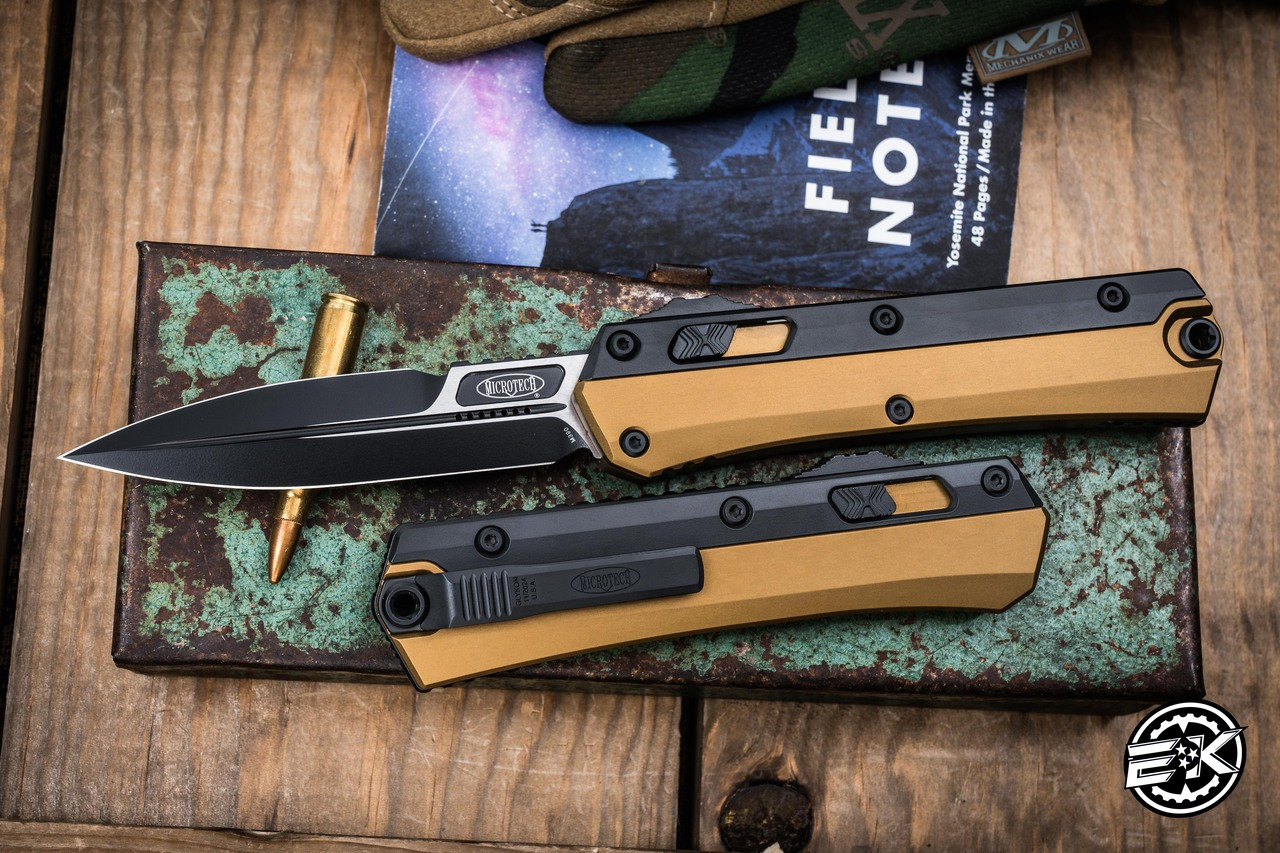 Microtech Glykon OTF Automatic Knife Tan Aluminum/Titanium 3.75 ...