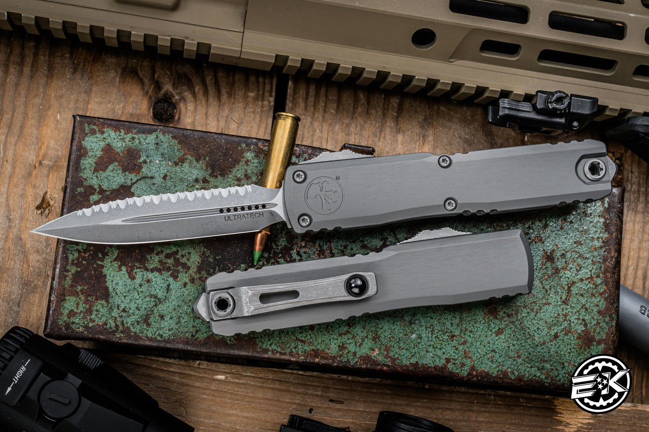 Microtech Ultratech Gen III ZBP OTF Automatic Knife Natural Clear Gray ...
