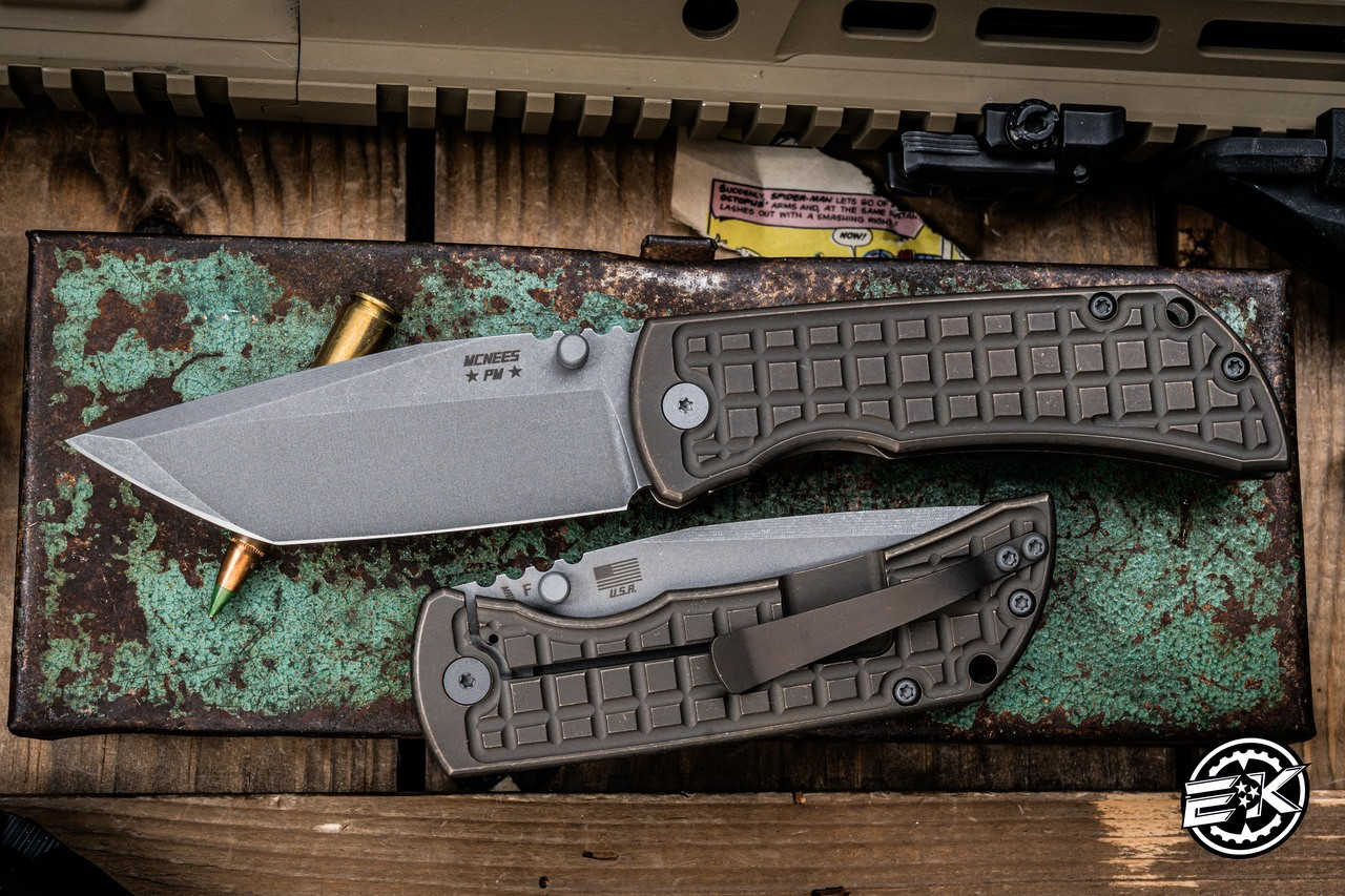 Mcnees Knives MAC2 Atomic Bronze Frag Titanium 3.5" MagnaCut Tanto