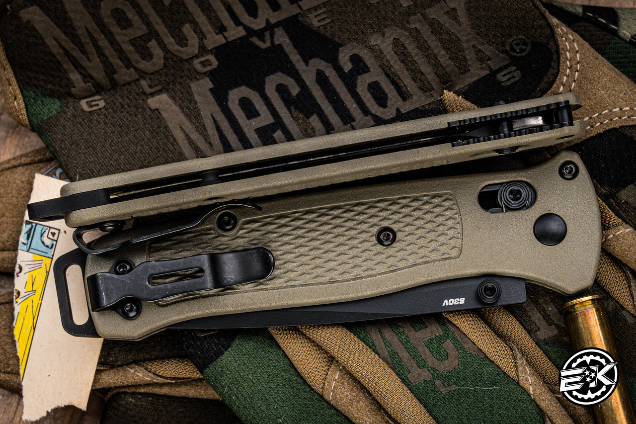 Benchmade Bailout Axis Lock Knife Grivory Ranger Green 3.3" Tanto Cerakote Black 537BK-06