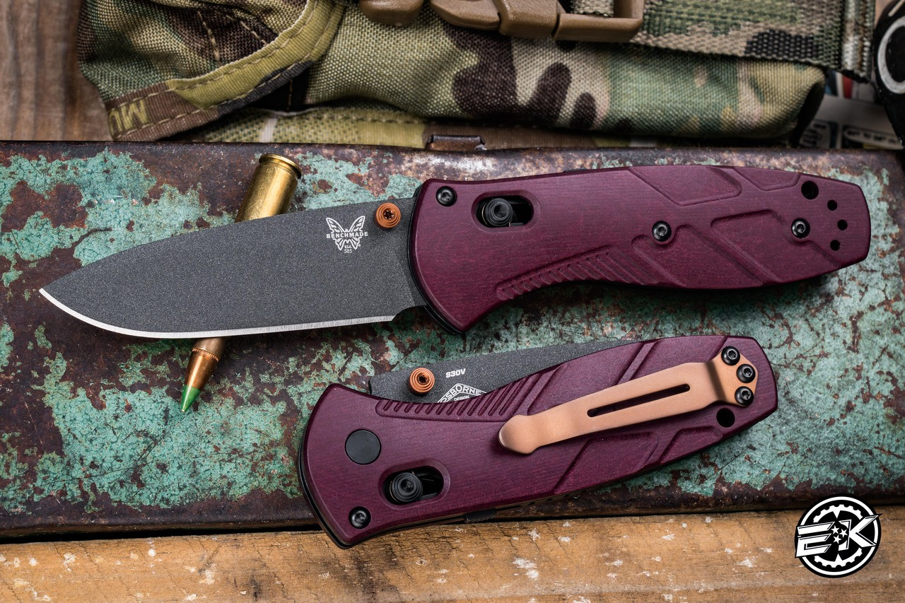 Benchmade Mini Osborne Barrage AXIS-Assist Folding Knife Redstone 3.45 ...
