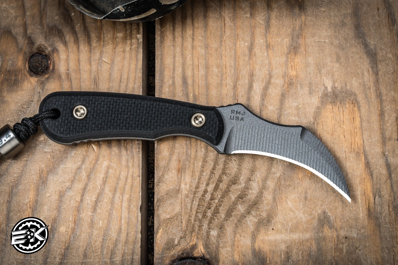 RMJ Tactical "Gym Rat" Fixed Blade Knife Peel Ply G10 2.4" Tungsten ...