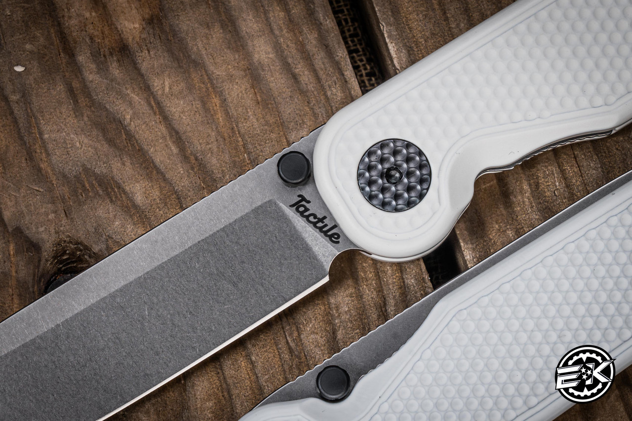 Tactile Knife "Golfwall" Folding Knife White Titanium 2.8" MagnaCut ...
