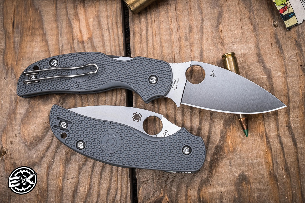 Spyderco Sage 5 Folding Knife Lightweight Gray FRN 3" Maxamet Satin C123PGY