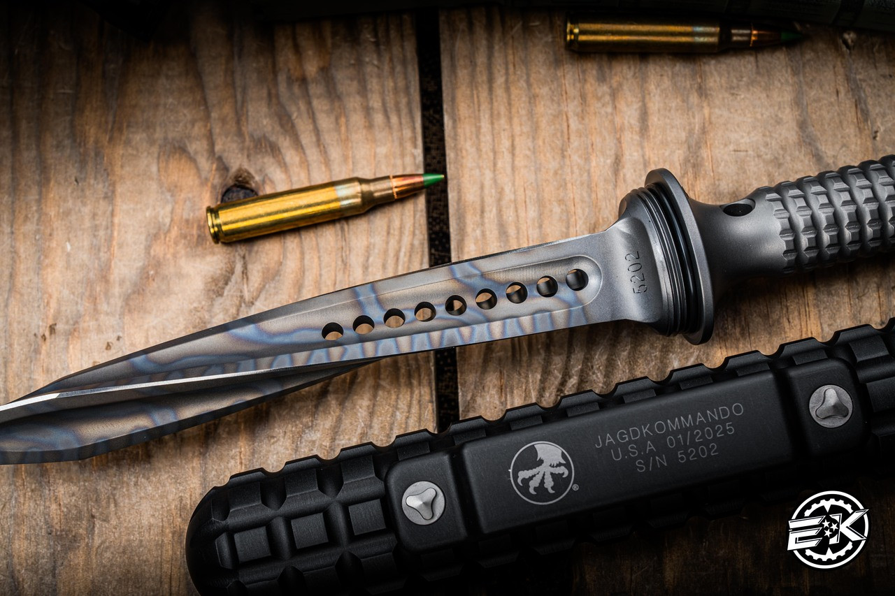 Microtech Jagdkommando Fixed Blade Flamed Titanium 7.4" 105-7FATI