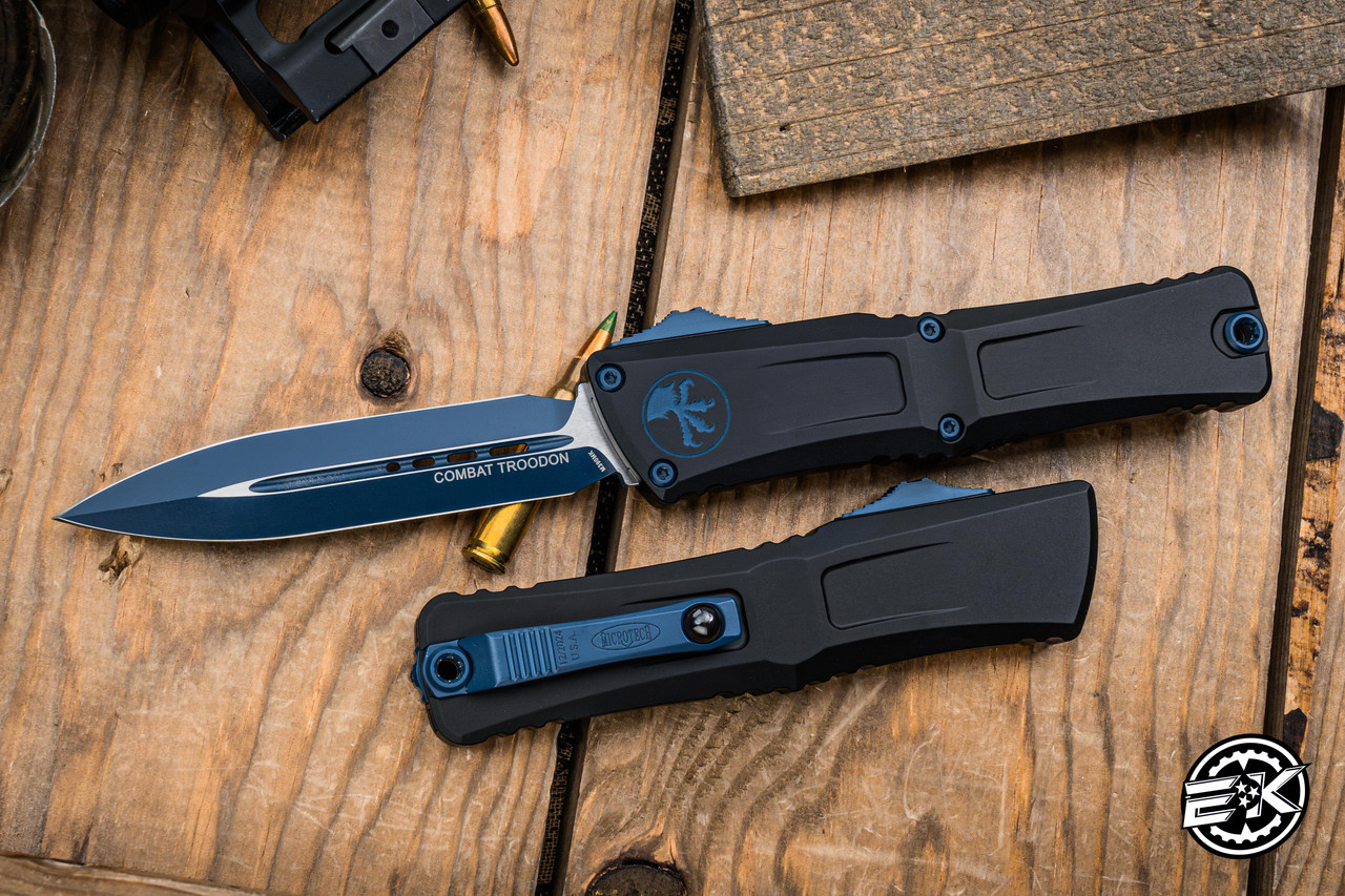 Microtech Combat Troodon Gen III OTF Automatic Knife Navy Accents 4 ...