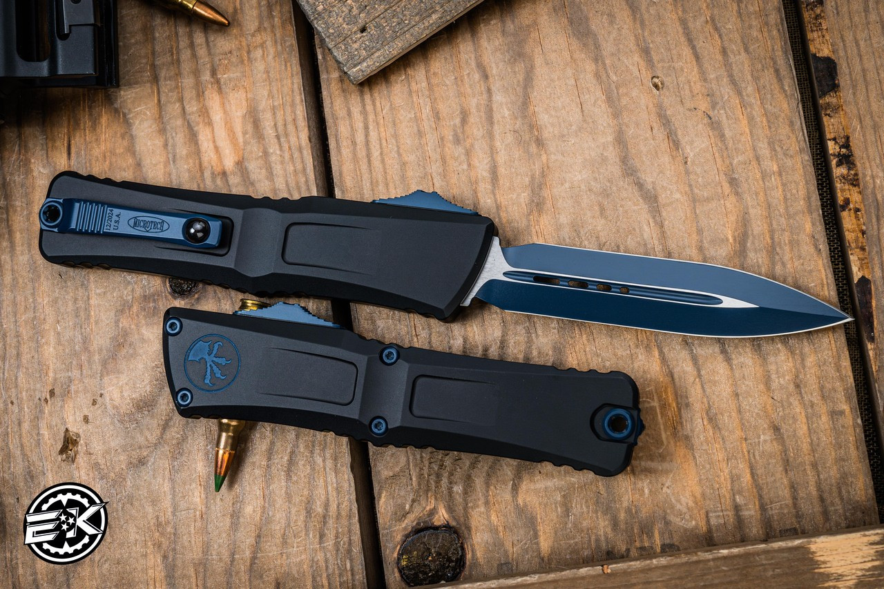 Microtech Combat Troodon Gen III OTF Automatic Knife Navy Accents 4 ...