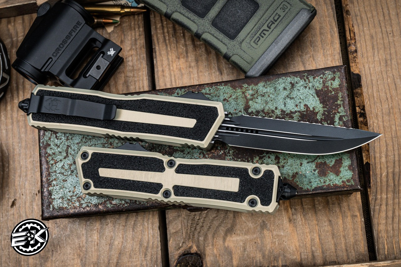 Microtech Scarab II Gen III OTF Automatic Knife Sand 4" M390 Full ...