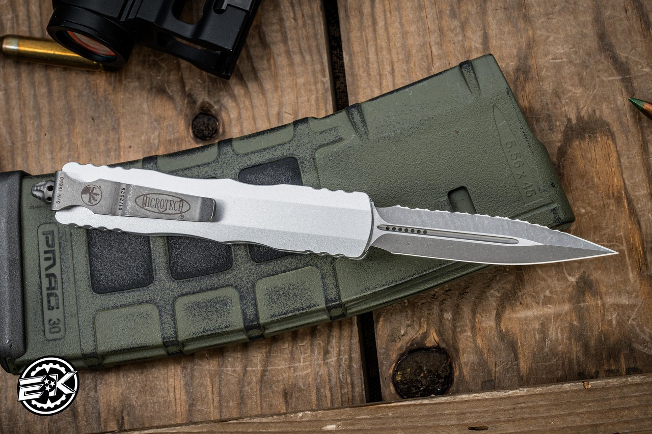 Microtech Dirac Otf Automatic Knife Natural Clear 3 Dagger Stonewash